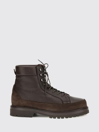 Brunello Cucinelli Bottines &agrave; lacets en cuir avec semelle crant&eacute;e