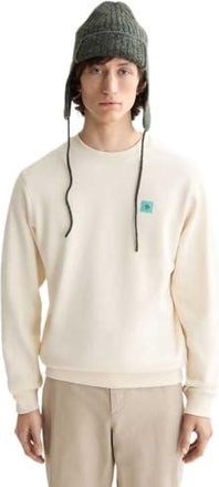 Scotch & Soda Seasonal Core - Sweat-Shirt avec Logo Coupe Classique, Lait de Poule 100, M