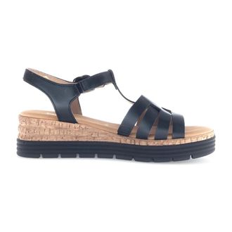 Gabor Schwarze Damen Sandale mit Klettverschluss - - Shoes - Damen - Mehrfarbig - 42 EU