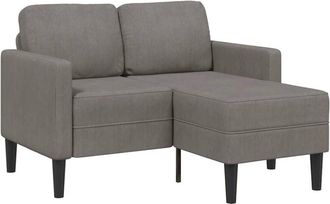 vidaXL 2-Sitzer-Sofa mit Chaiselongue L-Form Hellgrau 125 cm Leinen - Vidaxl