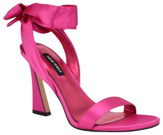 Nine West Damen Kelsie Sandale mit Absatz, Pink Satin 665, 38.5 EU