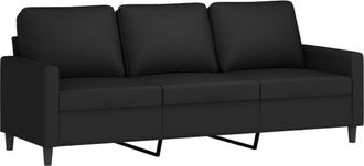 vidaXL 3-Sitzer-Sofa Schwarz 180 cm Samt Vidaxl