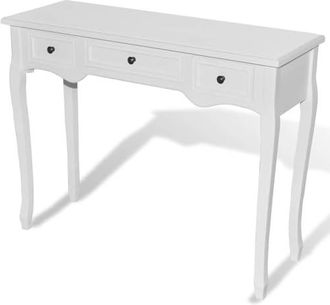 vidaXL Coiffeuse en Bois Blanche avec Trois tiroirs