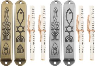 BESPORTBLE 2 Mesusa-Sets mit Schriftrolle f&uuml;r Die T&uuml;r: Jerusalemer Mesusa-metallgeh&auml;use - Hebr&auml;ische Segensschriftrolle (koscher) f&uuml;r T&uuml;rpfostendekoration, Einwe