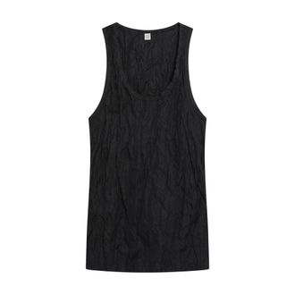 Toteme Femme, Tops, Noir, Taille: 38 FR Crinkled Cotton Tank