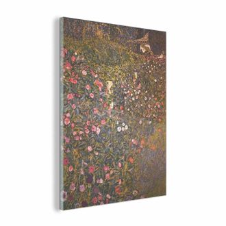 MuchoWow Glasbild Glasfoto Wandbild Bilder Deko 60x80 cm Italienische Gartenbaulandschaft - Gustav Klimt