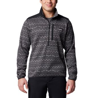 Columbia Herren Sweater Weather Printed Half Zip 2 Fleece Pull Over, Hai Madras Tonal, L