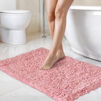 Emma Barclay 2-teiliges Badezimmer-Set aus Baumwolle, gedreht, Altrosa, 100%, Vorleger 50 x 80 cm, WC-Vorleger 50 x 40 cm
