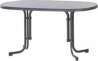 Sieger Boulevard-Klapptisch, 140x90x72 cm, eisengrau Gestell aus Stahl in eisengrau, Tischplatte aus Mecalit-Pro in anthrazit