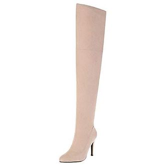 Smilice Bottes hautes pour femme avec talon aiguille, Abricot, 38 EU