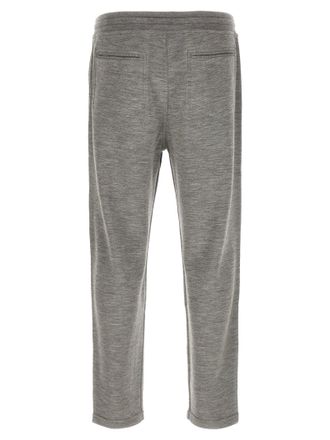 Brunello Cucinelli Cashmere and Silk M&eacute;lange Joggers - Grey