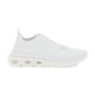 Ferragamo Lauf-Sneakers mit Mesh- und Ledereins&auml;tzen - - Shoes - Herren - Wei&szlig; - 38 1/2 EU