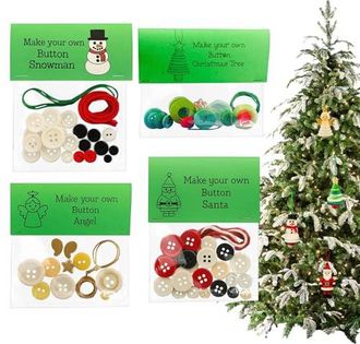 Generico Kit de d&eacute;coration de boutons de No&euml;l - Kit de d&eacute;coration en forme de bonhomme de neige | Fournitures dart d&eacute;coratives pour vacances, adolescents, adul