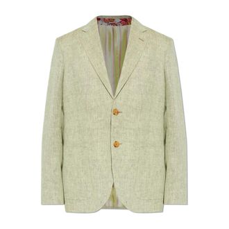 Etro Leinenblazer mit Fischgr&auml;tenmuster - - Jackets - Herren - Gr&uuml;n - M