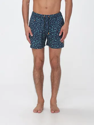 Save The Duck Short de bain &agrave; imprim&eacute; graphique avec taille &eacute;lastiqu&eacute;e &agrave; cordon de serrage