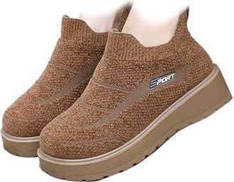 Generic Bottes de neige &agrave; enfiler pour femme - Bout rond - Thermique - Doublure en peluche - Antid&eacute;rapantes - Chaussures de marche d&eacute;contract&eacute;es pour lhiver, 