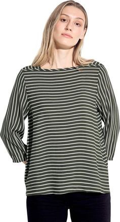 Cecil Damen B344679 Gestreifte Bluse, cool Khaki, XX-Large