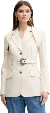 Versace Jeans Couture Blazer droit - Femme - Vestes - Beige - Taille: 36 FR