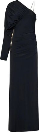 DANAM&Eacute; robe longue &agrave; drap&eacute; asym&eacute;trique - Noir