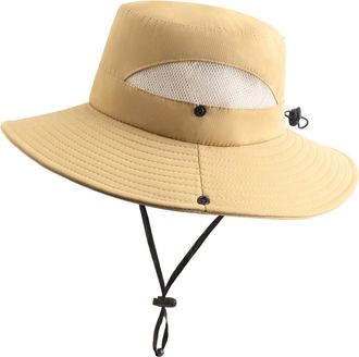 Dreshow Damen Sonnenhut UV Schutz Hut Faltbar Mesh Breite Krempe Angeln Pferdeschwanz Sommerh&uuml;te Strand Eimer H&uuml;te