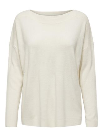 Only Damen ONLAMALIA LS Boatneck CC KNT Pullover, Cloud Dancer, M