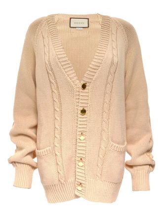 Gucci 2021 Cardigan mit Logo - Nude
