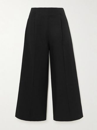 D'Estr&euml;e Paris Pantalon Large En Faille De Coton Martha linear - Noir