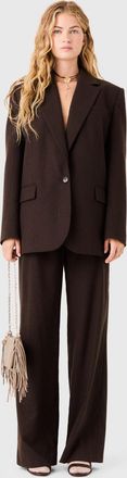 Maje Veste De Tailleur Strass&eacute; - Marron - Taille 34 - Maje