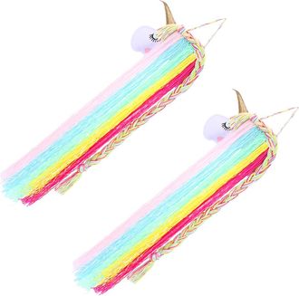 Supvox 2 St&uuml;ck Teiliges Einhorn Haarspangen Organizer Wandhalterung f&uuml;r Haarschmuck Bunte Filz Aufbewahrung f&uuml;r Clips Haarb&auml;nder und Haarschmuck Platzsparend