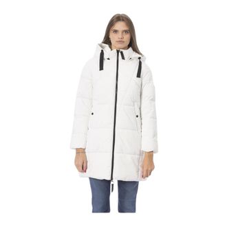 Baldinini Femme, Vestes, Blanc, Taille: 48 FR Doudoune Longue &agrave; Poches Filet&eacute;es