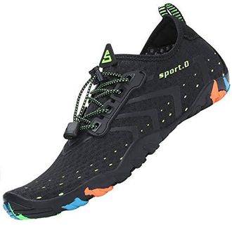 Saguaro Chaussures Aquatiques Homme Femme Chaussure de Plage Chaussure deau Chausson pour Piscine Mer Plongée - Antidérapante Séchage Rapide, Noir GR.48