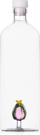 Ichendorf Flasche, Kaktus Rosa Blume, Kollektion Desert Plants, 115 cl, Borosilikatglas, handgefertigt