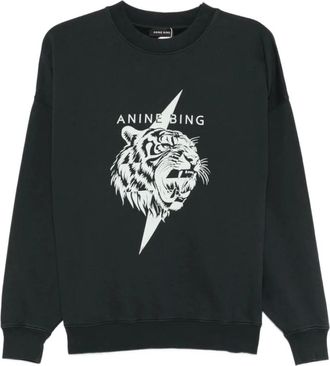 Anine Bing Femme, Sweatshirts et sweats &agrave; capuche, Noir, Taille: 40 FR Tiger Graphic SweaT-shirt