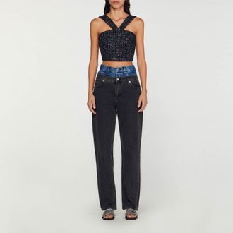 Sandro Top bustier en tweed