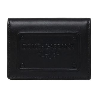 Dolce & Gabbana Homme, Accessoires, Noir, Taille: ONE Size Porte-cartes Noir avec Logo 3D