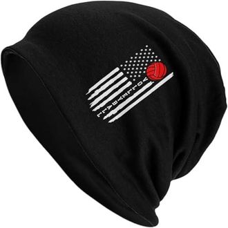 Generic Bonnet Tricoté Volleyball Drapeau Américain Amples Beanie Tricoté Coupe-Vent Casquette Docker pour À Pied La Rue