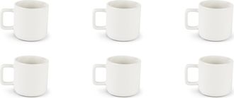 Excelsa Nordic Set mit 6 weißen Kaffeetassen, Keramik, Steingut, Fassungsvermögen 80 ml