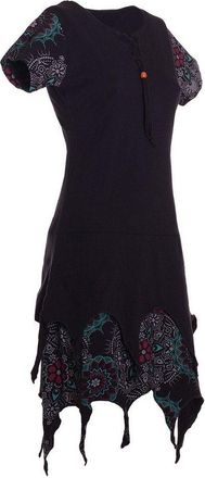 vishes Zipfelkleid Damen Kurzarm Bedruckt Jersey Baumwolle Ethno Alternative Mode, Boho, Hippie, Ethno, Festival