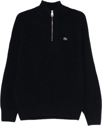 Lacoste Homme, Pulls, Bleu, Taille: XL Pull en laine &agrave; col montant avec zip