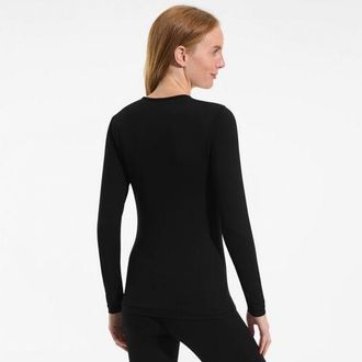 Lands End Stretch-THERMASKIN-Oberteil mit Rundhalsausschnitt, Damen, Gr&ouml;&szlig;e:48-50 regular, Schwarz, Elasthan/Polyester-Mischung, by Lands End