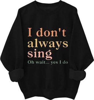 Generic Sweat-shirts pour femmes - Imprim&eacute; graphique britannique - Haut surdimensionn&eacute; - Col rond - Manches longues - Automne - Hiver - D&eacute;contract&eacute; - Conforta