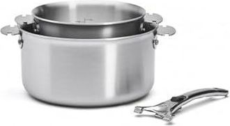 De Buyer Set de 2 casseroles en inox 3 couches ALCHIMY LOQY et une poign&eacute;e amovible en fonte dinox LOQY