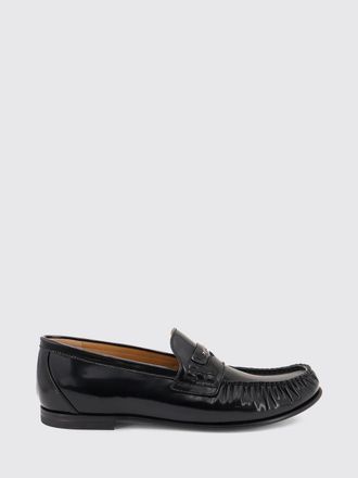 Fendi Mocassins Penny en cuir de veau bross&eacute; avec logo lettrage m&eacute;tallique
