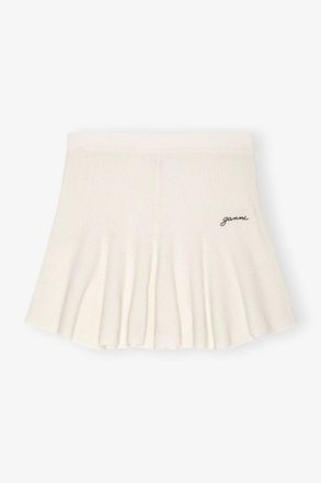 Ganni Mini-jupe en mélange de cachemire Blanc - Taille M