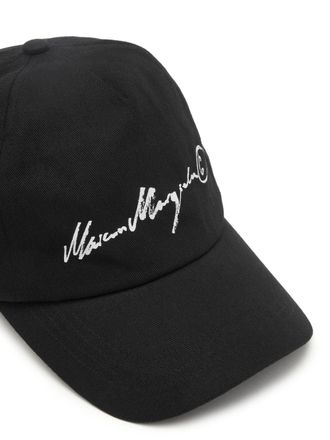 Maison Margiela Signature Embroidered Baseball Cap - Black
