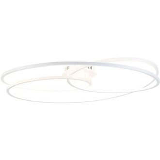 QAZQA rowin - LED Dimmable Plafonnier variateur inclus - 1 lumi&egrave;re - &Oslash; 78.5 cm - Blanc - Design - &eacute;clairage int&eacute;rieur - Salon I Chambre I Cuisine I