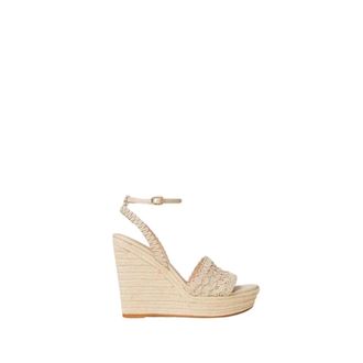 Twinset Femme, Chaussures, Beige, Taille: 39 EU Sandale compens&eacute;e brod&eacute;e