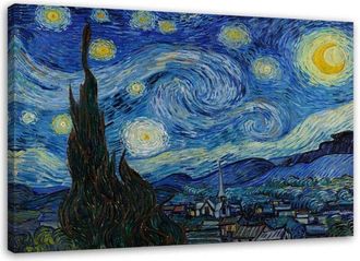 Feeby Feeby - Tableau sur toile, Nuit &eacute;toil&eacute;e - Reproduction v. van Gogh - 100x70