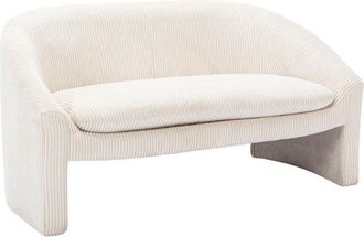 Vente-Unique Vente-unique - Canapé 2 places en velours côtelé crème ossana