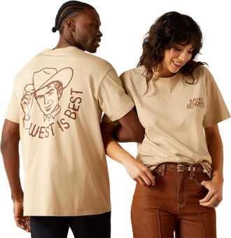 Ariat Mens Sendero West Is Best T-Shirt in Irish Cream, Size 2X-Large, by Ariat